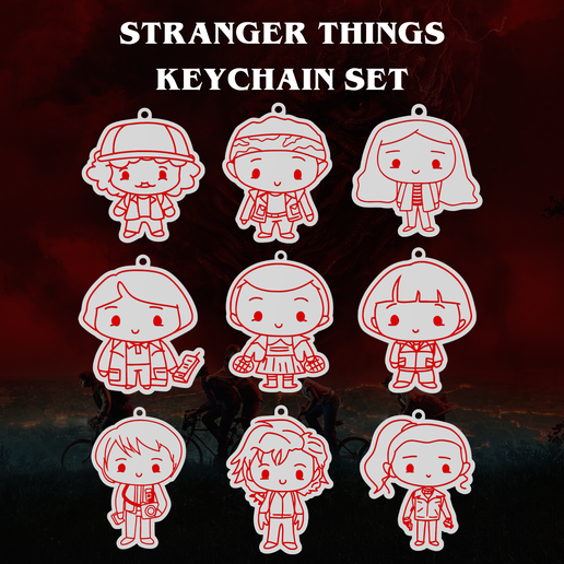 🗝️ Llavero Stranger Things・Archivo STL para Impresión 3D・Cults
