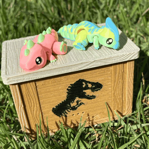 🦖 Dinosaur Crate – Flexi Pet Playset 🦕・ STL File for 3D printing・Cults
