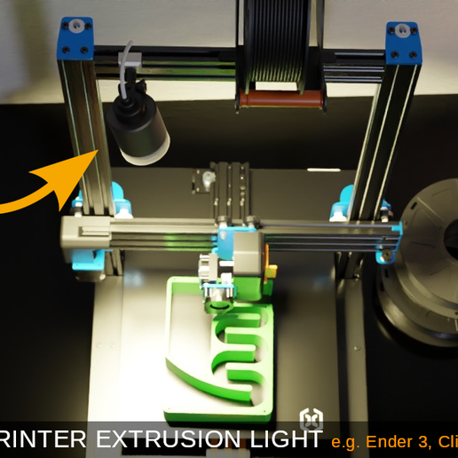 🖨️ 3D Printer Extrusion LED Light - e.g. Ender 3, Fully Printable, Clip ...