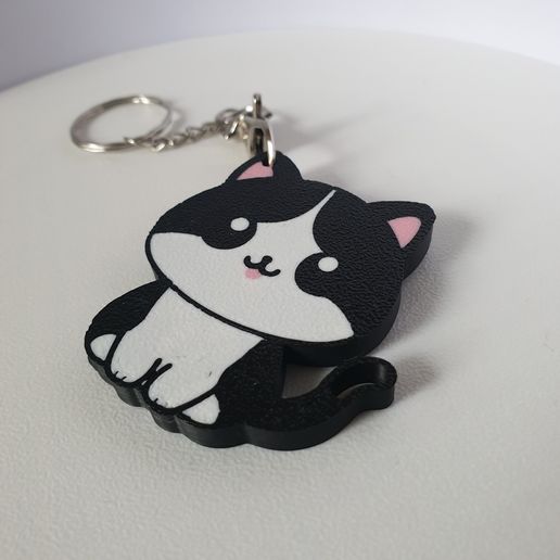 🐱 Cute 3D Printed Cat Keychain・Archivo 3MF para Impresión 3D・Cults