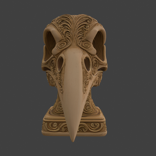 🐦 Bird Skull Statuette・ STL File for 3D printing・Cults