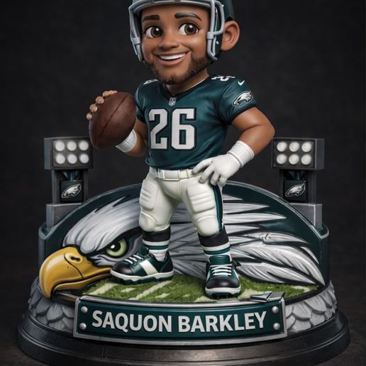 🥣 NFL Saquan Barkley Chibi Figurine・ STL File for 3D printing・Cults