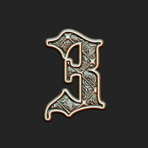 🔢 the gothic baroque rococo numbers design Bronze Relief Symbols・ 3D ...