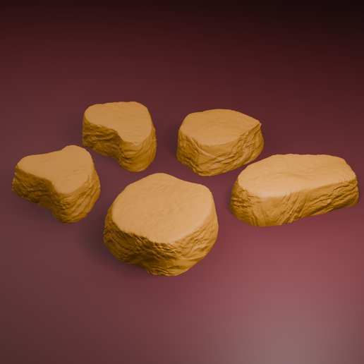 🪨 Wargaming Terrain Pack – 5 Rugged Outcrops Scatter Pieces・Free STL ...