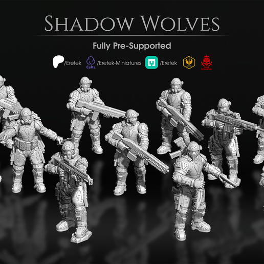 🎲 Red Scourge - Shadow Wolves・ 3D File for 3D printing・Cults