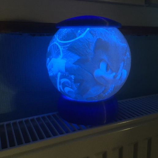 🔦 lamp sphere lithophanie sonic・ STL File for ・Cults