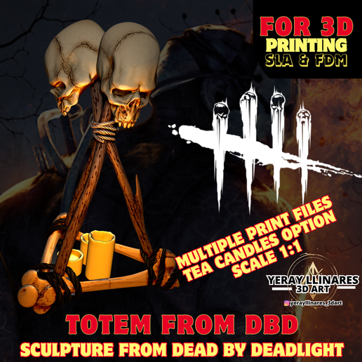 😵 Totem Dead by Deadlight DBD (real size with lights)・ STL File for ・Cults