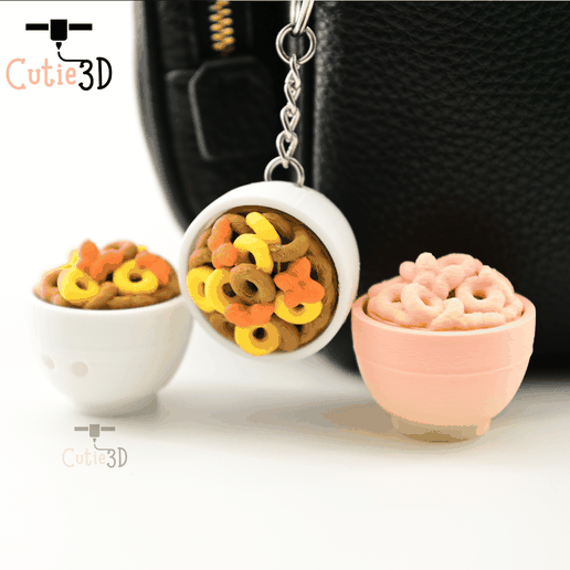 🥣 Cutie3D Breakfast Cereal Bowl Keycap Fidget Clicker Keychain - Cute ...