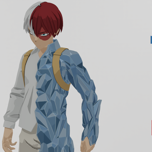 🥶 Shoto Half Cold My Hero Academia Lowpoly Rigged・Arquivo OBJ para ...