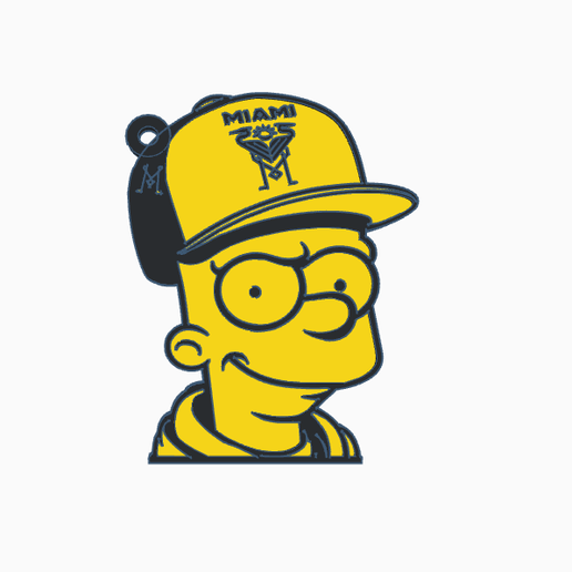 Free STL file Keychain Bart Simpson Fan Inter Miami - Keychain Bart ...