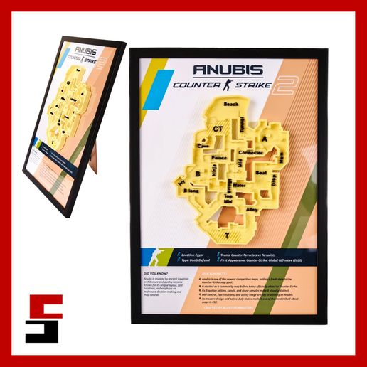 🗺️ Anubis Map Counter-Strike 2 Display Model CS GO CS 2 Wall Decor ...