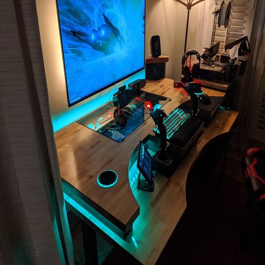 🏢 Cockpit Style PC Desk・Free 3D File for ・Cults
