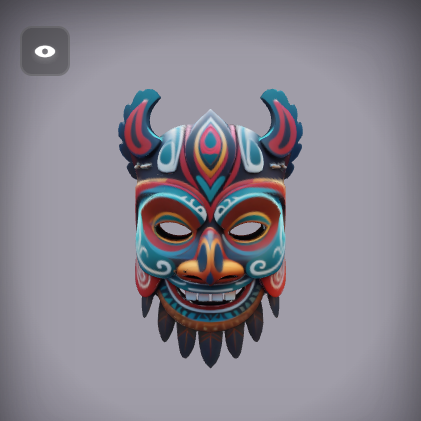 3D file colorful tribal-inspired mask 🎨 ・3D print object to download・Cults