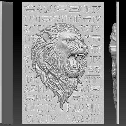 🦁 Lion CNC Relief Model・ STL File for 3D printing・Cults