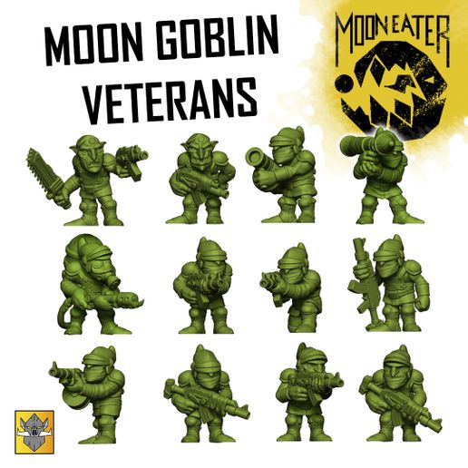 🌙 Moon goblin veterans set・ STL File for 3D printing・Cults