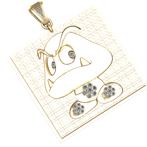 STL file GOOMBA CARTOON PENDANT 3D PRINTABLE MODEL 🔑 (OBJ)・3D printable ...