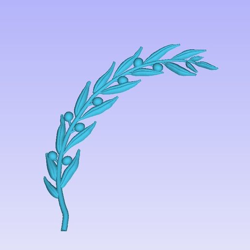 🫒 Olive branch・ STL File for CNC machining - Laser cutting・Cults