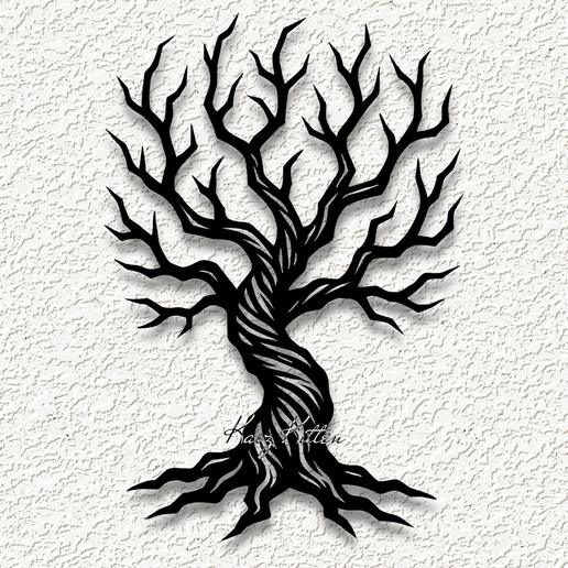🌳 twisted tree wall art home decor・ STL File for 3D printing・Cults