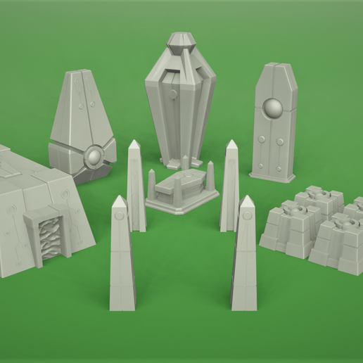 🪦 Necron Terrain Bundle・ 3D File for ・Cults