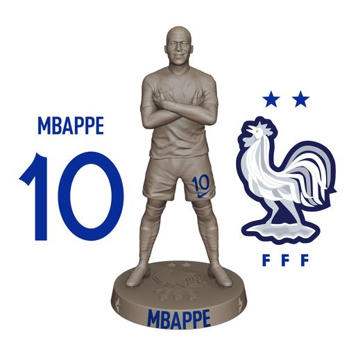🇫🇷 KYLIAN MBAPPE - FRANCE AND REAL MADRID FOOTBALL PLAYER 3D PRINT・ 3D File for 3D printing・Cults