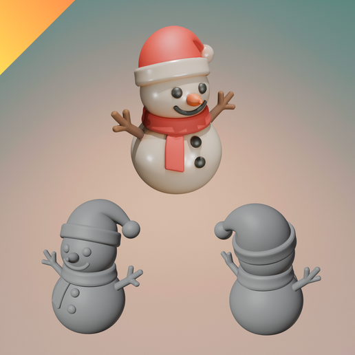 ☃️ Snowman with Santa Hat – 3D Printable Christmas Home Decor – STL ...