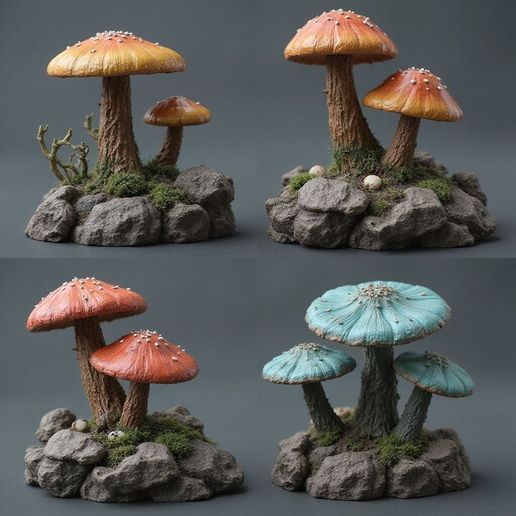 🍄 Enchanted Mushroom Grove・ 3D File for 3D printing・Cults