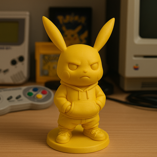 🐉 Pikachu BAD GUY- Street Style Chibi・ STL File for 3D printing・Cults