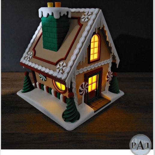 🎄 CHRISTMAS GINGERBREAD HOUSE - NO SUPPORTS!・ 3D File for 3D printing・Cults