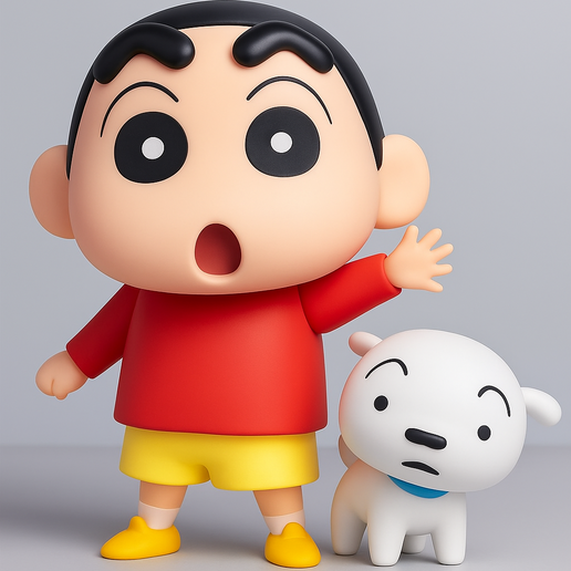 💬 Shinchan Nohara and Shiro 3D Model・ STL File for 3D printing・Cults
