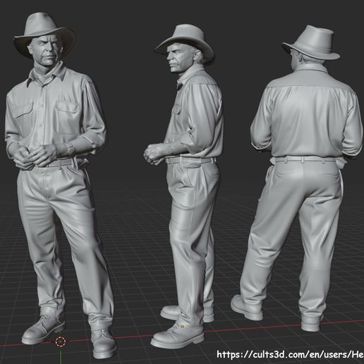 👨 Dr. Alan Grant of Jurassic Park (fanmade)・ STL File for 3D printing・Cults