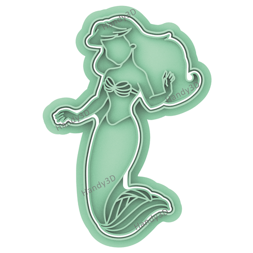 🧜‍♀️ Ariel little mermaid body cookie cutter 10cm・ STL File for 3D ...