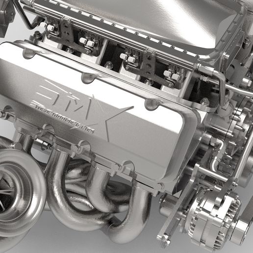 🚙 ver.2! 4500HP SMX Steve Morris Racing Twin Turbo Billet v8 Engine 1/8 ...