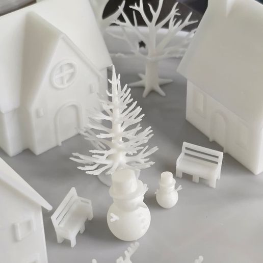 🎄 3D Printable Christmas Village Set・ STL File for 3D printing・Cults