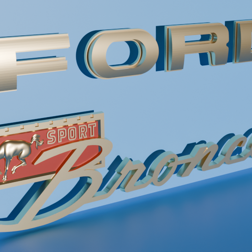 🚙 Classic Ford Bronco Sport Logo・ STL File for 3D printing・Cults