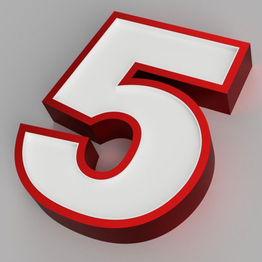 🔦 NAMELED NUMBER 5 - LED LAMP WITH NUMBER FOR HOUSE OUTSIDE・ 3D File ...