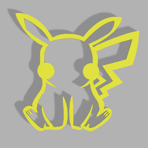 🎨 Pikachu Wall Art Figure 1・ STL file for 3D printing・Cults