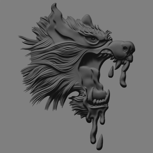 STL file wolf stl cnc design 🐺 ・3D printer design to download・Cults