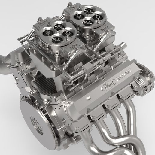 🚙 FORD PRO MOD 454 ci SMALL BLOCK V8 Engine 1/8 TO 1/25 SCALE・ 3D File ...