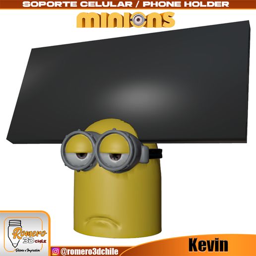 📞 Kevin Minions Cell Phone Holder / Phone Holder・Archivo STL para ...