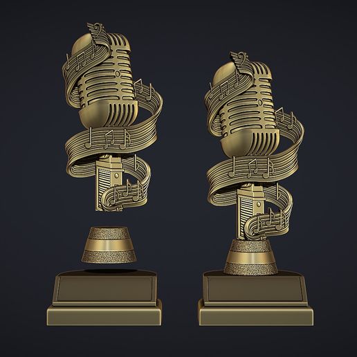 🎤 Trofeo Premio Micrófono Modelo de impresión 3D・Archivo STL para ...