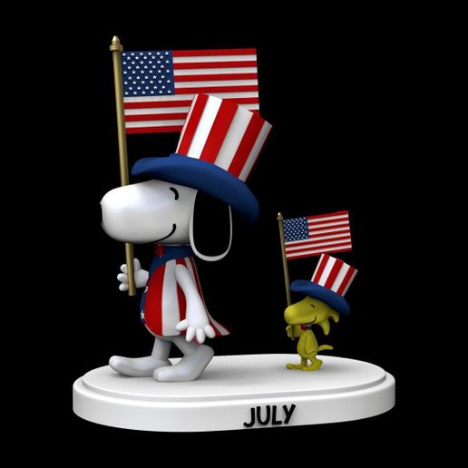 👾 Snoopy Patriotic 4th of July Flag・ STL File for 3D printing and CNC ...