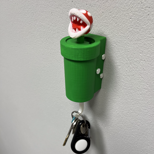 🌿 PIRANHA PLANT KEY HANGER - SUPER MARIO KEY HOLDER・ STL File for ・Cults