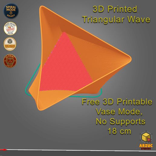 🌊 Triangular Wave – Free 3D Printable Vase | Vase Mode | 18cm・Free 3D ...