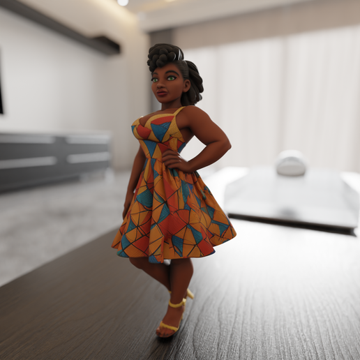 🧷 African pin-up・ 3D File for 3D printing・Cults