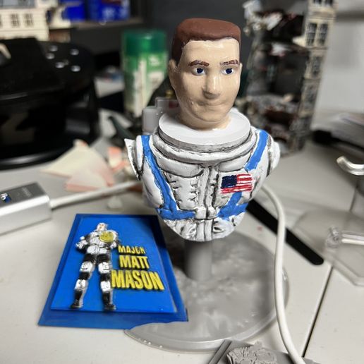 👤 Major Matt Mason Bust・Free STL File for ・Cults