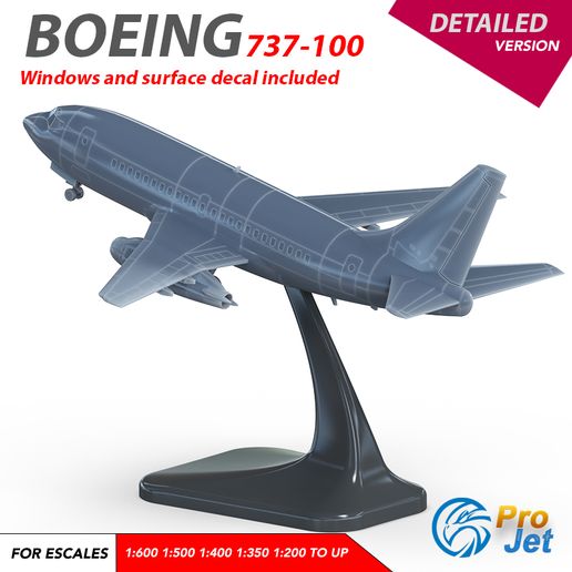 ️ Boeing 737-100・ STL File for 3D printing・Cults