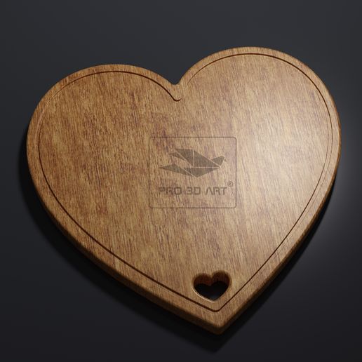 3D file Heart Cutting Board - CNC files for Wood (svg, dxf, eps, pdf ...