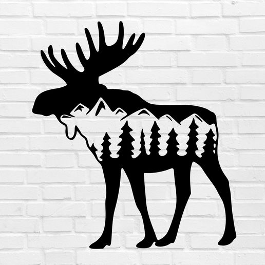 🦌 Wall decoration Elan Deer Moose Mountain・ STL File for 3D printing ...