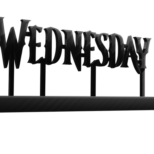 🌐 Wednesday Title Logo Made in blender・Archivo STL para ・Cults