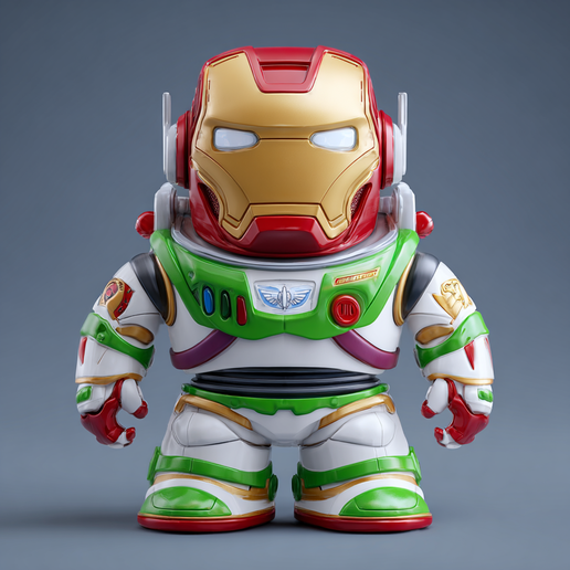 🚀 "Star Knight" – Buzz Lightyear x Iron Man Chibi Fusion (STL)・ STL ...